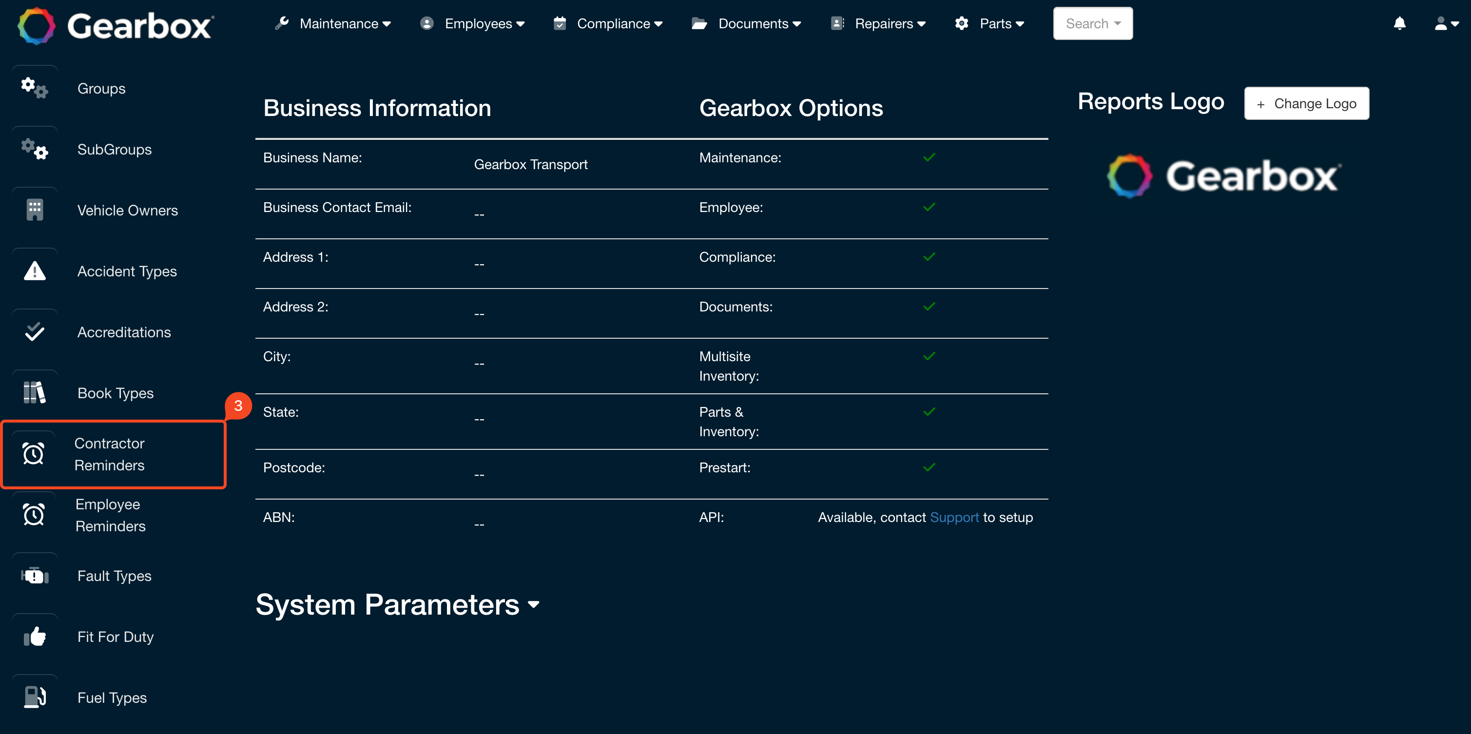 Adding Contractor Reminder Types – Support Central
