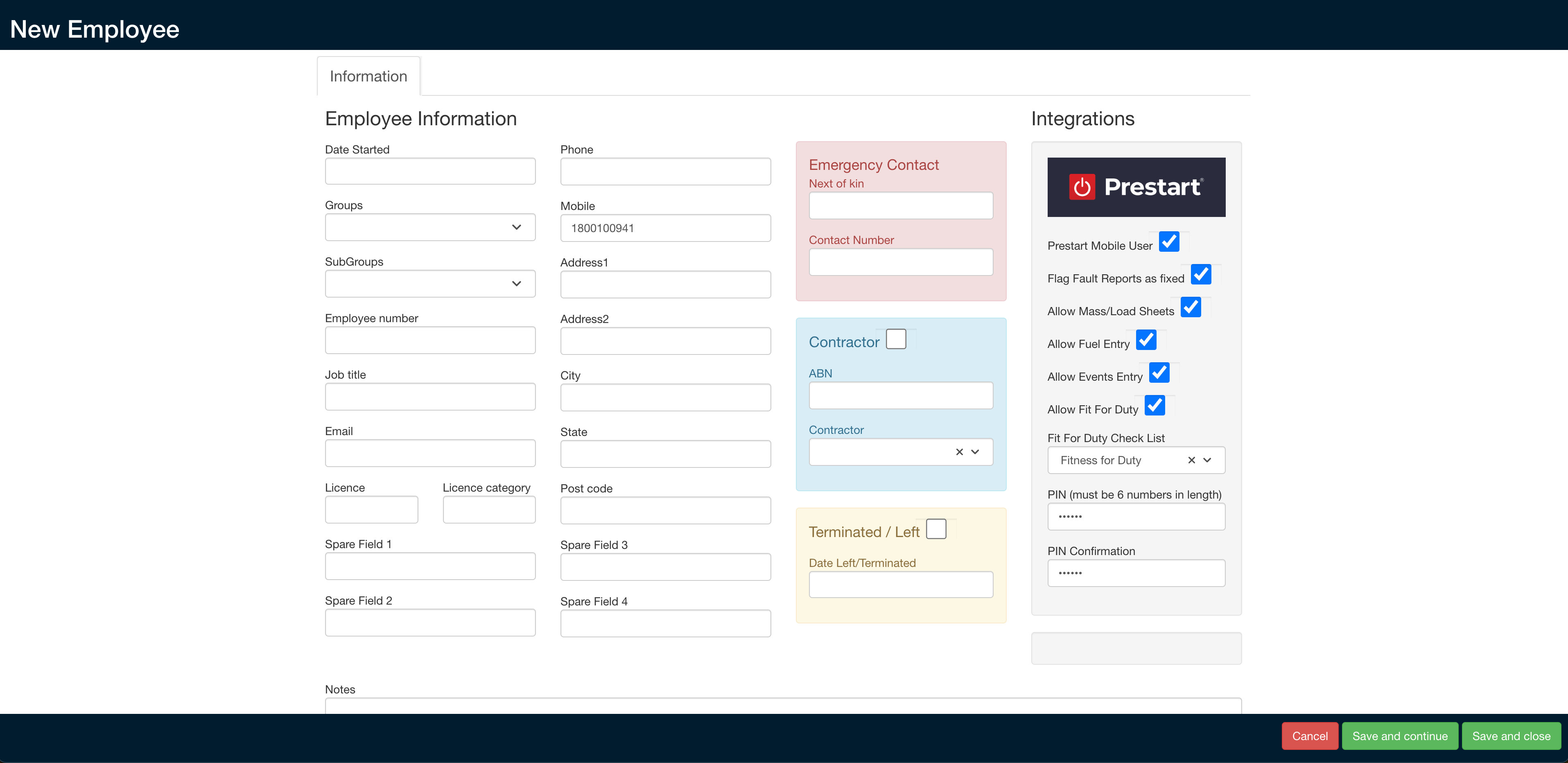 Configuring Drivers and Operators for Prestart – Support Central