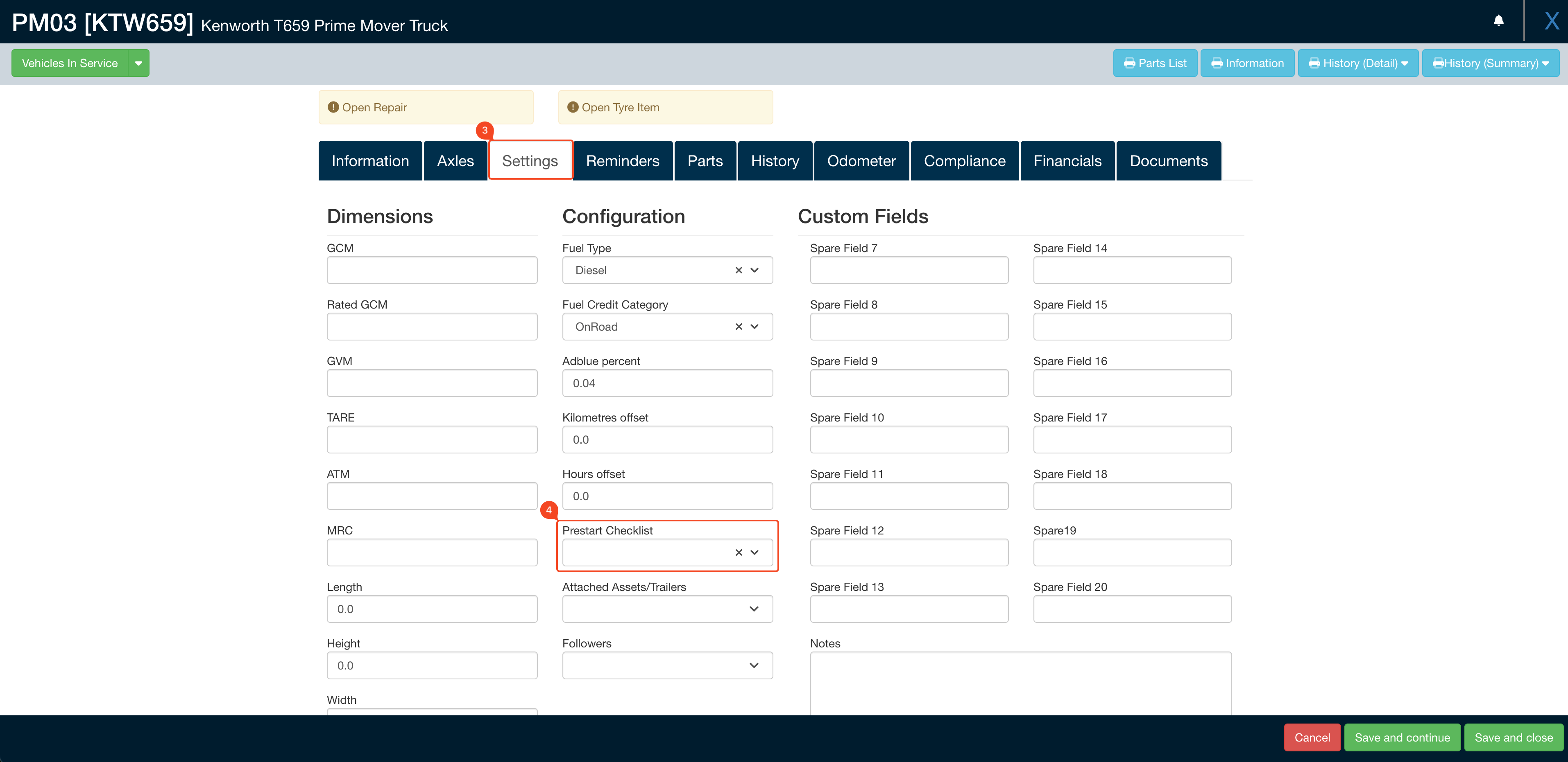 Assign a Prestart Checklist – Support Central