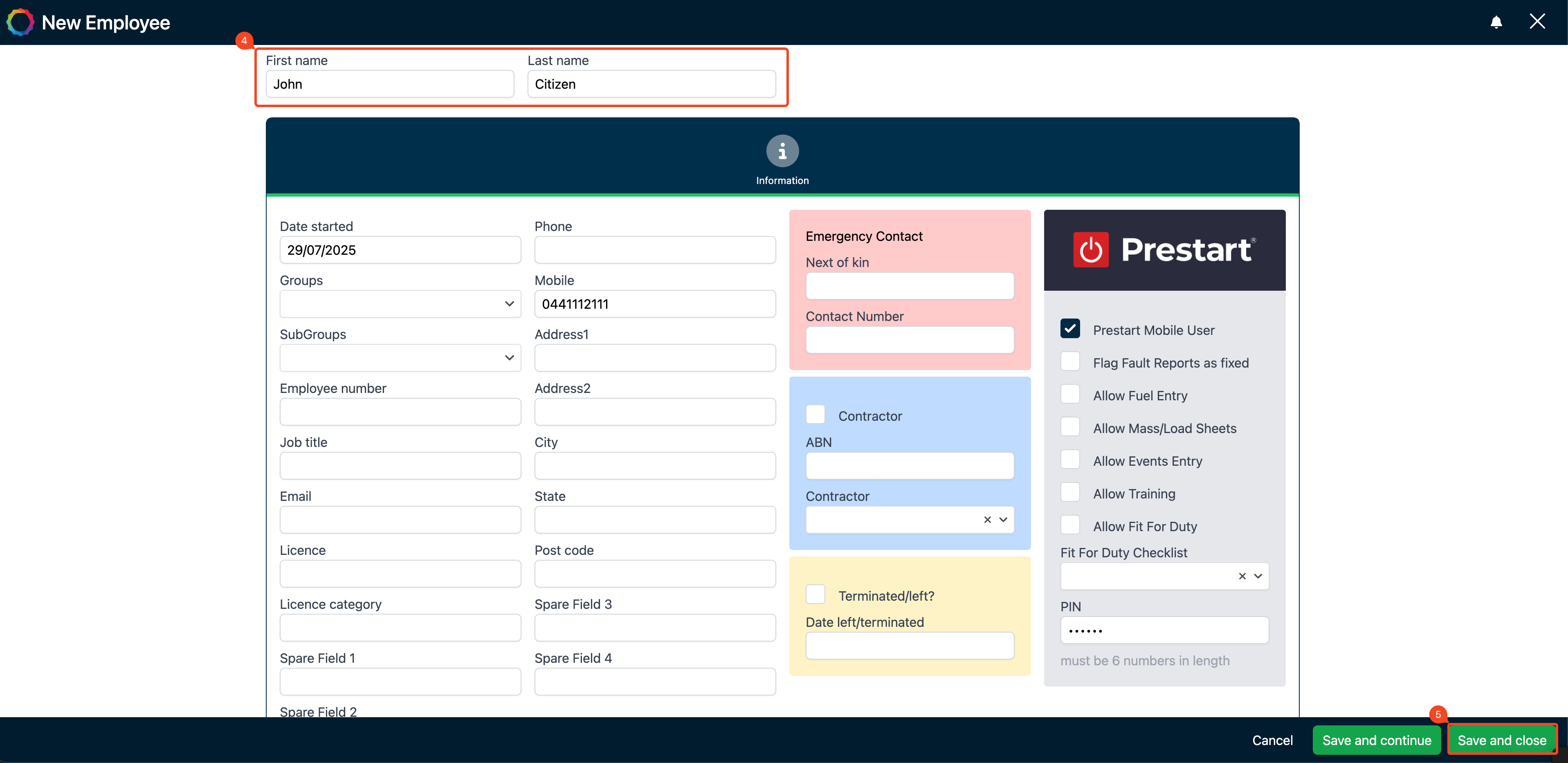 Adding an Employee – Support Central