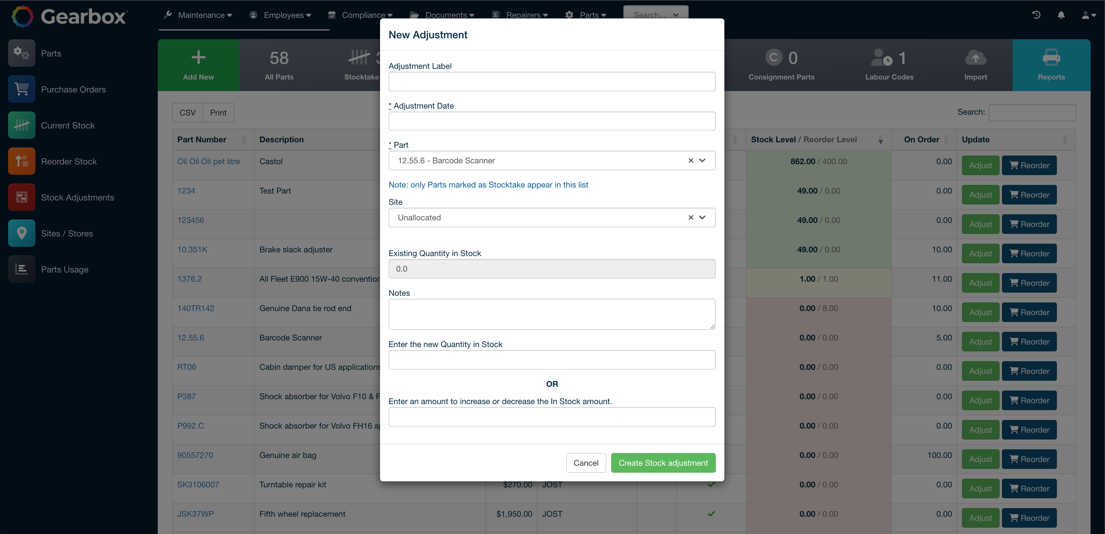 How to Perform a Stocktake in Gearbox – Support Central