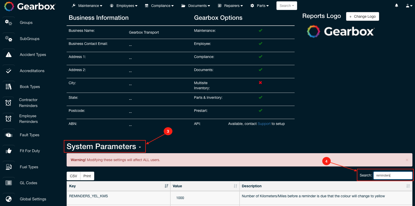 Employee Reminder Types – Support Central