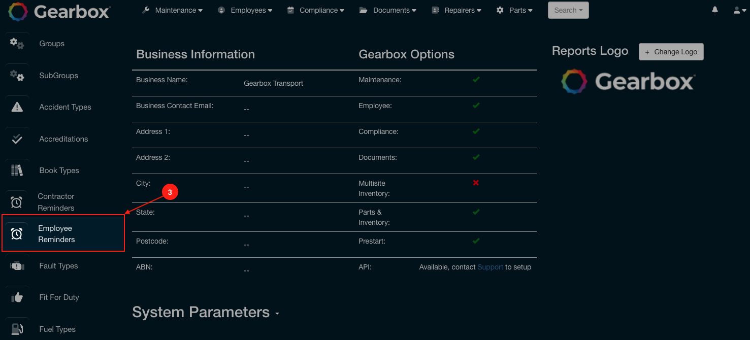 Employee Reminder Types – Support Central