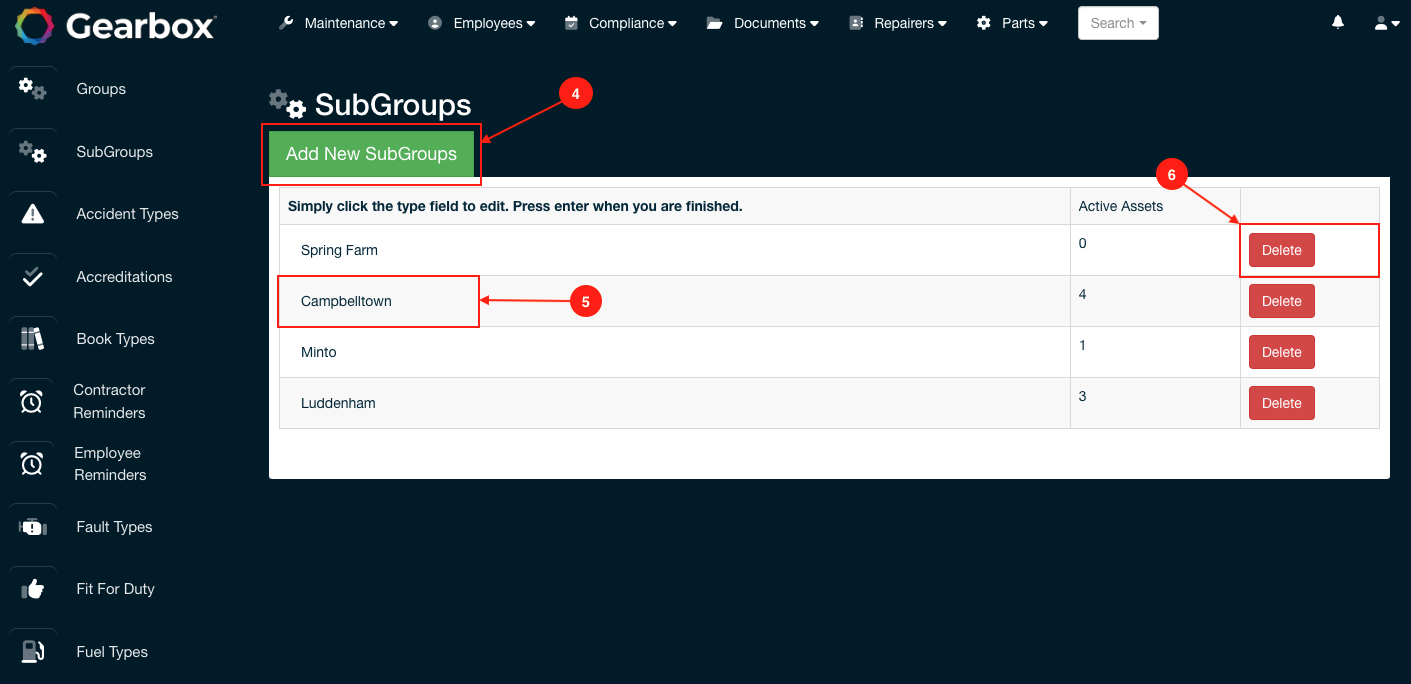 Add or Edit Vehicle Groups & Subgroups – Support Central