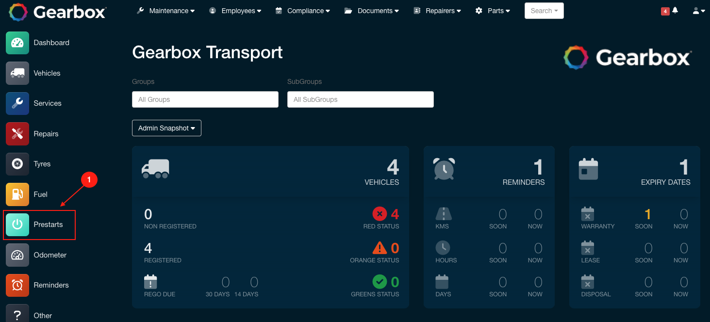 Action a Fault Report – Support Central
