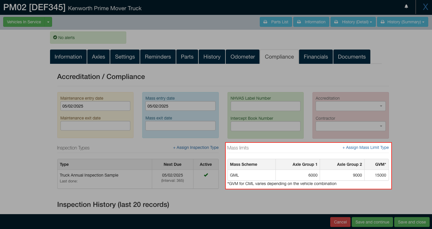 Assigning Mass Limits – Support Central