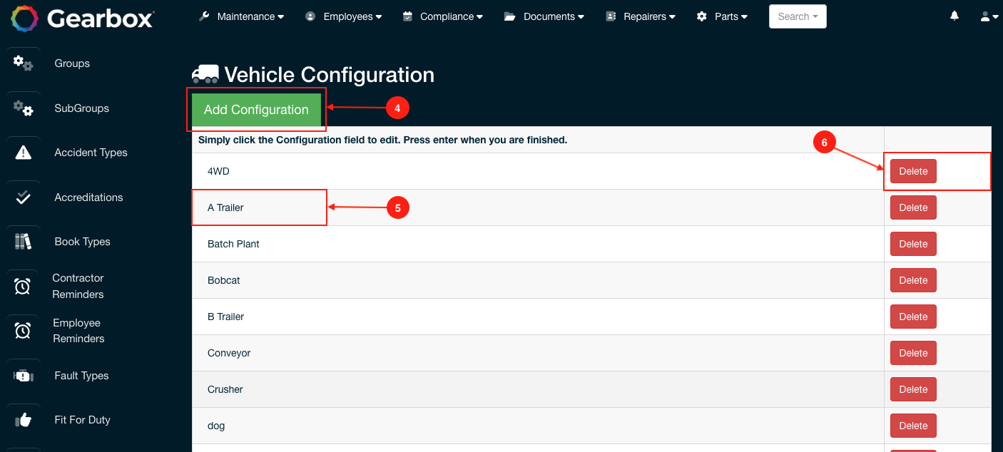 Add or Edit Vehicle Configurations – Support Central