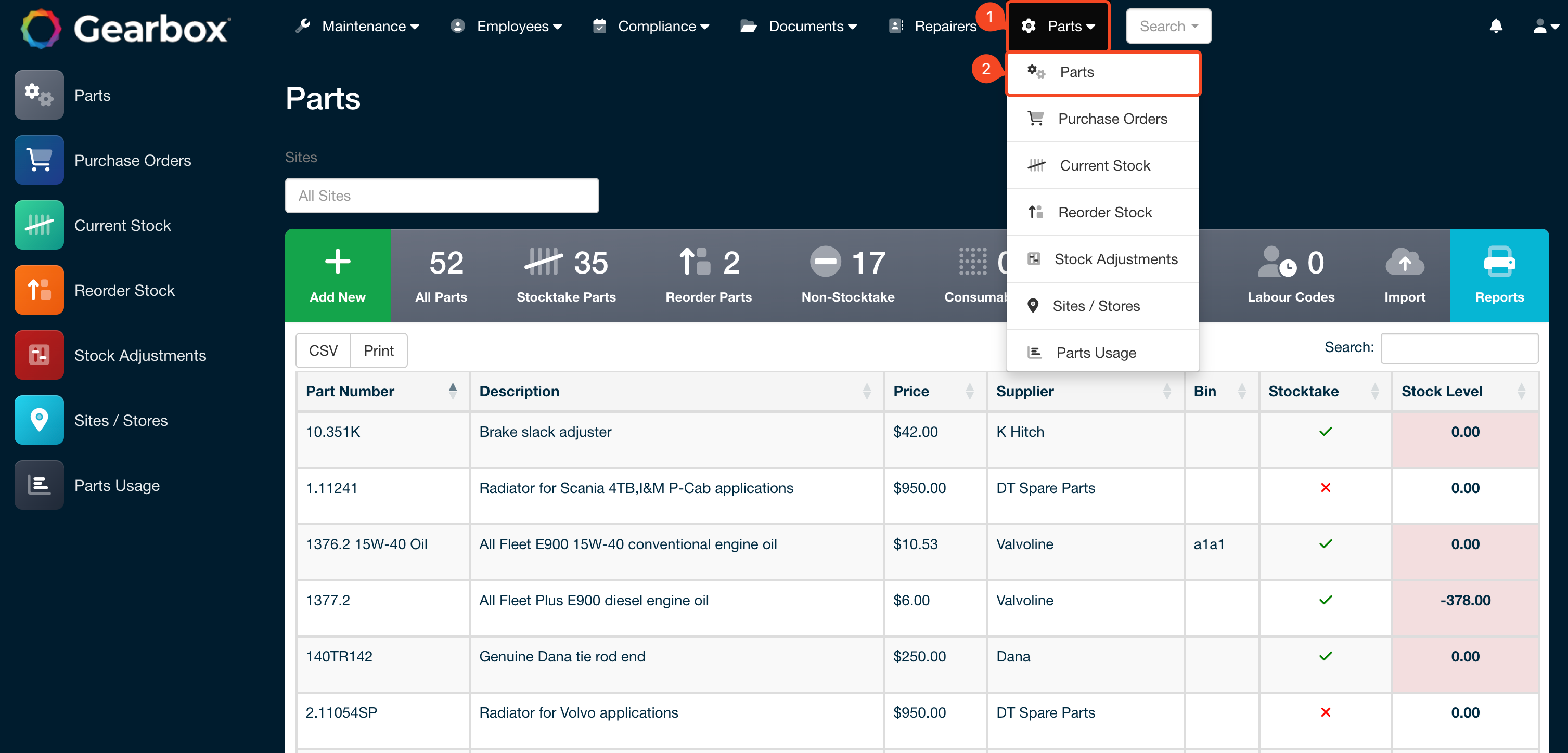 How to Perform a Stocktake in Gearbox – Support Central