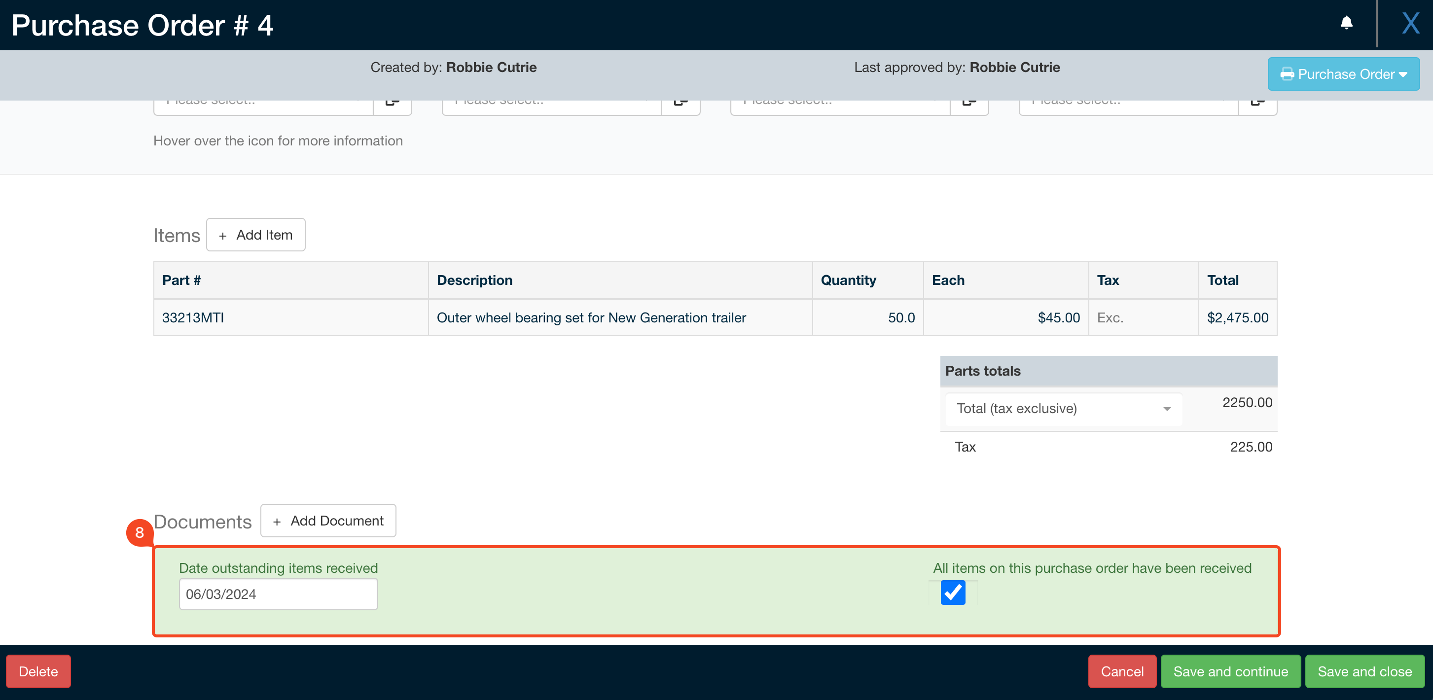 Purchase Orders – Support Central