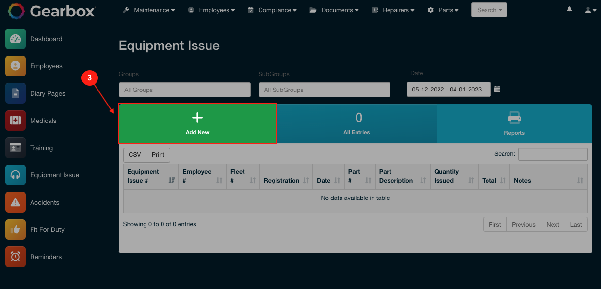 Equipment Issue – Support Central