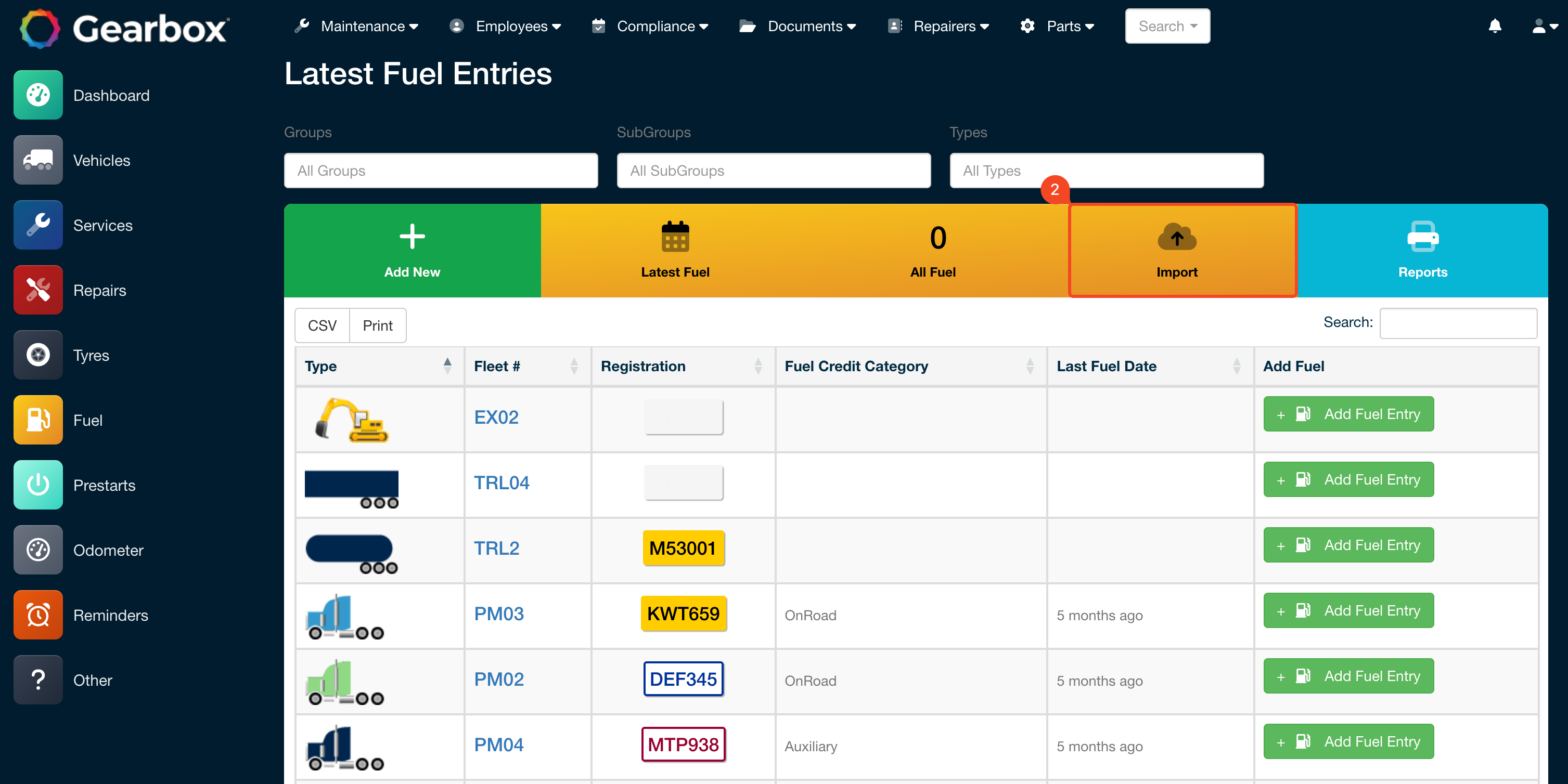 Import Fuel Data from Excel – Support Central
