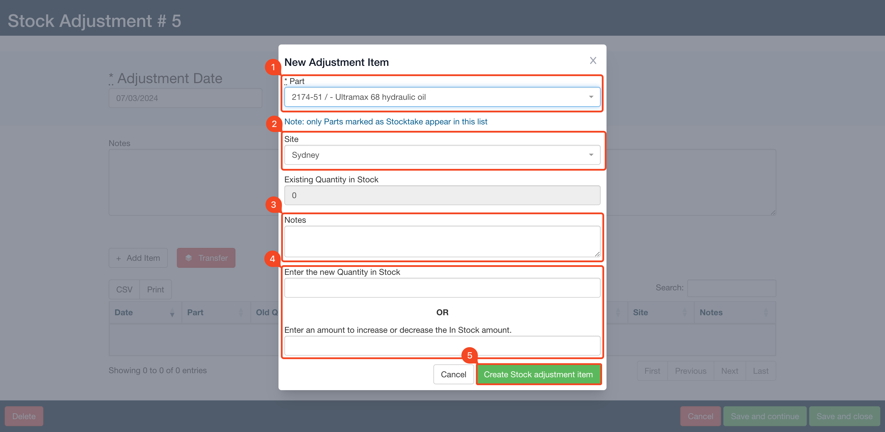 Stock Adjustments – Support Central