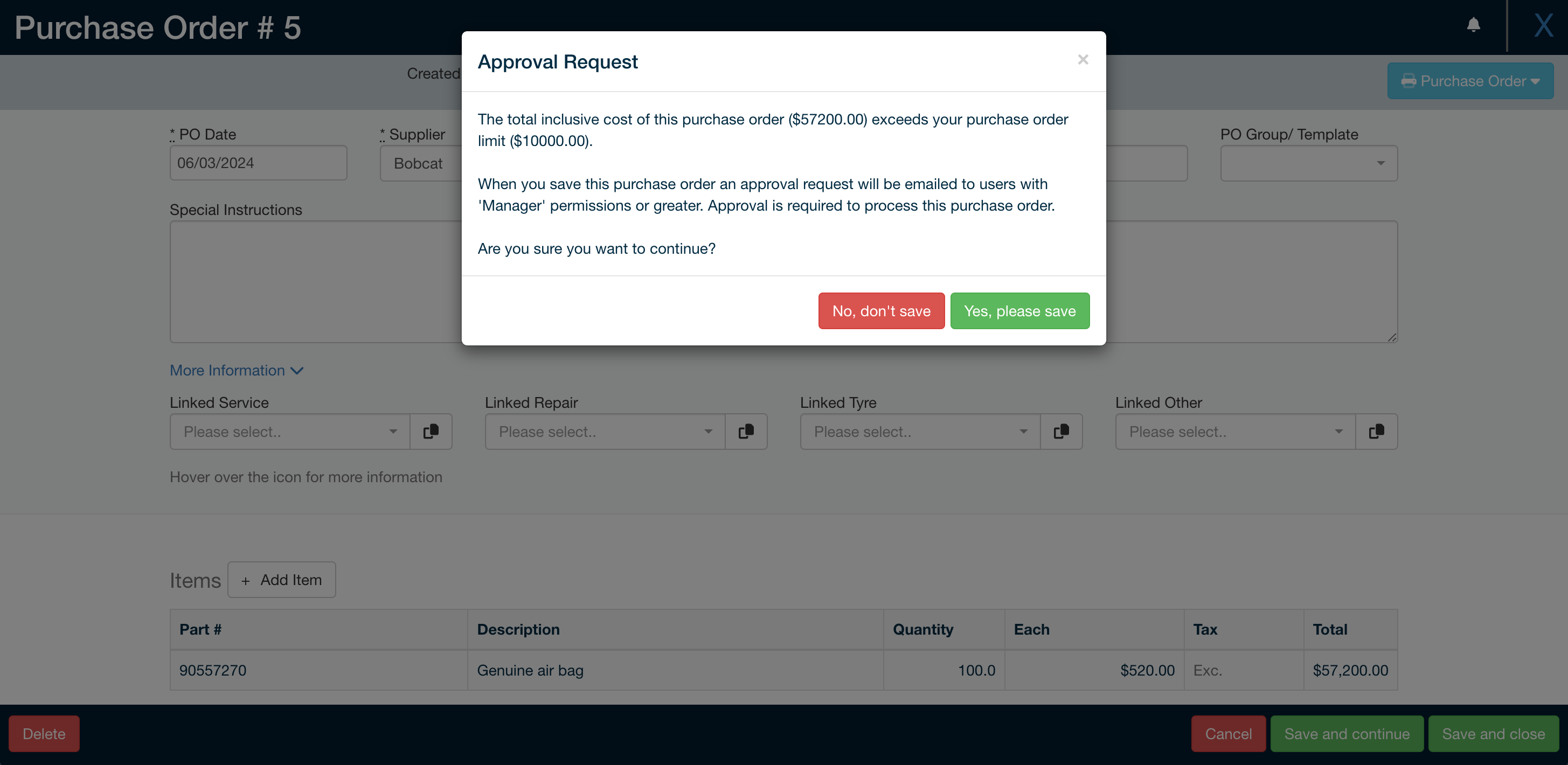 Purchase Orders – Support Central