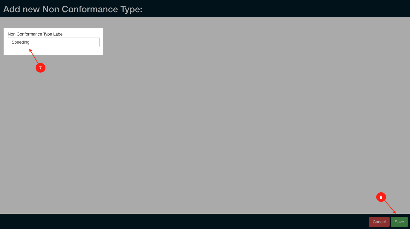 Non Conformance Types – Support Central