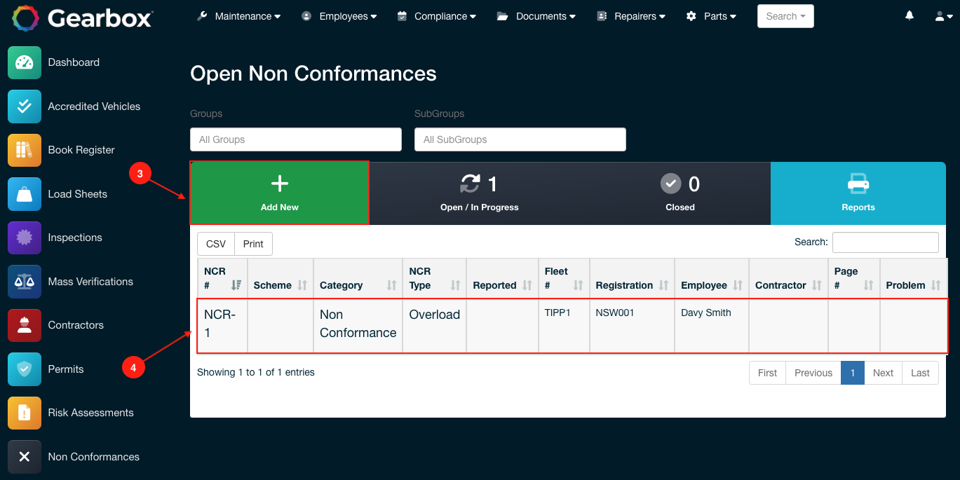 Non Conformance Types Support Central