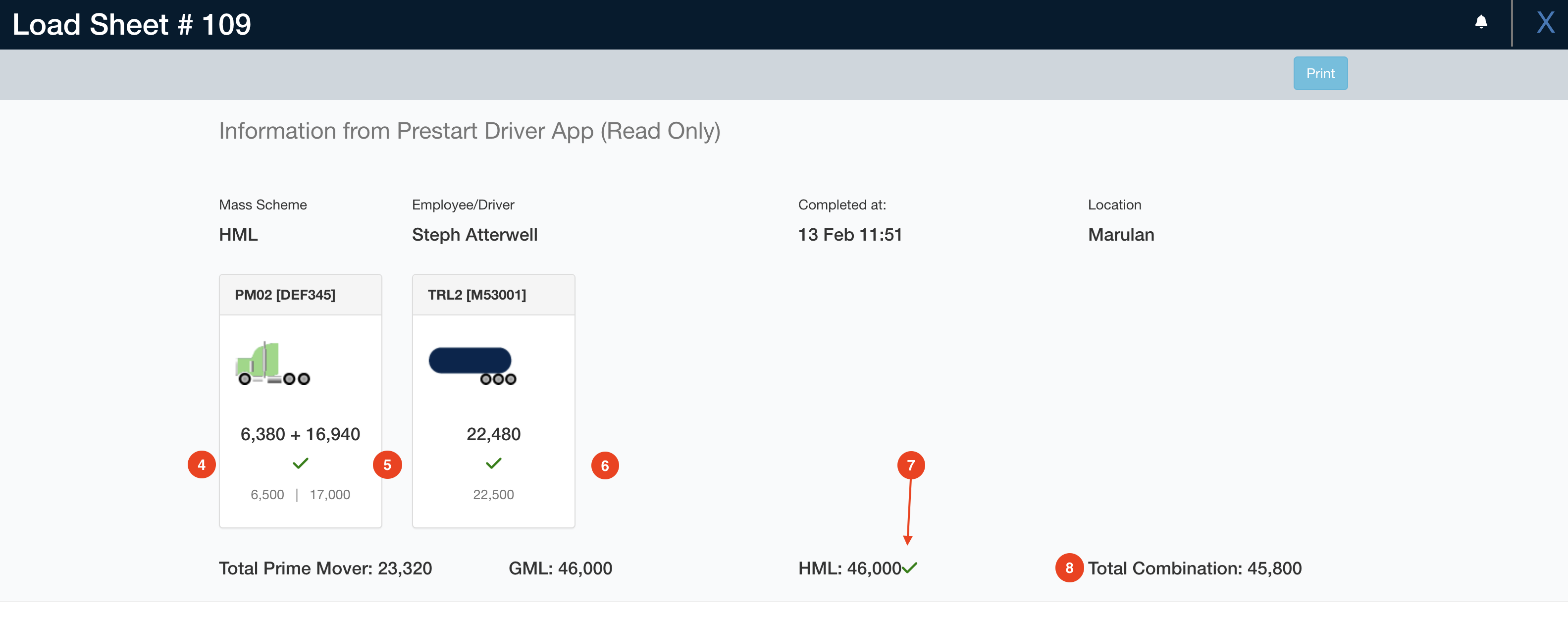 Viewing Load Sheets from Prestart in Gearbox – Support Central