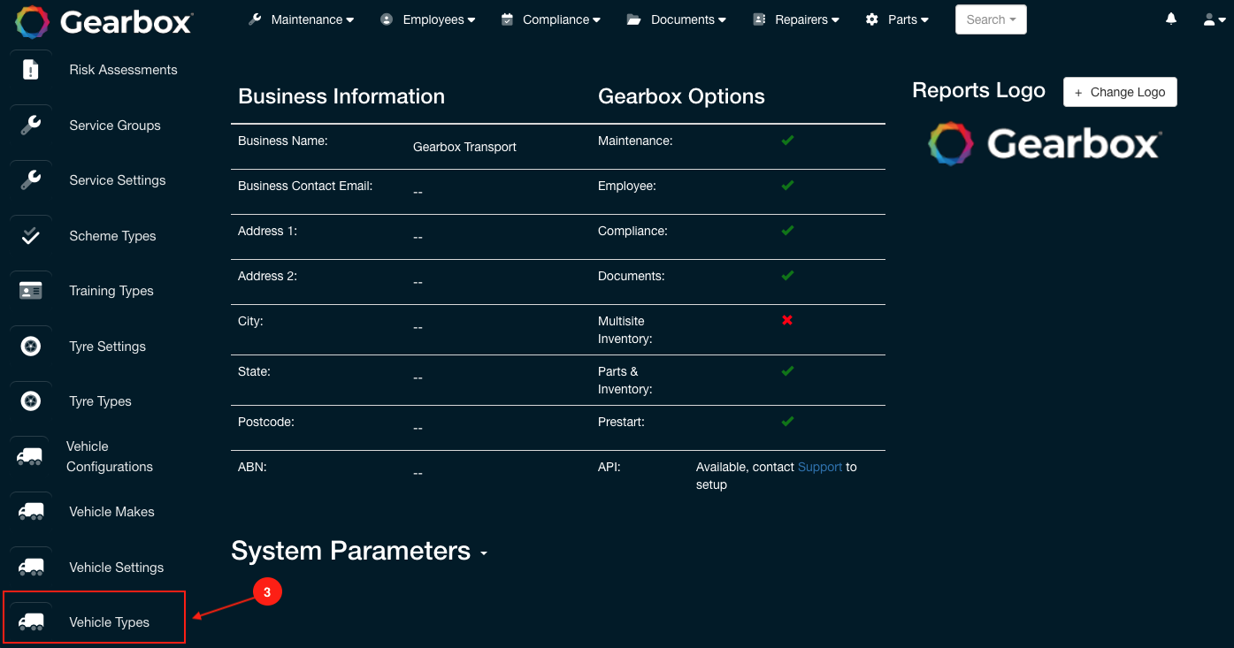 Vehicle Types – Support Central