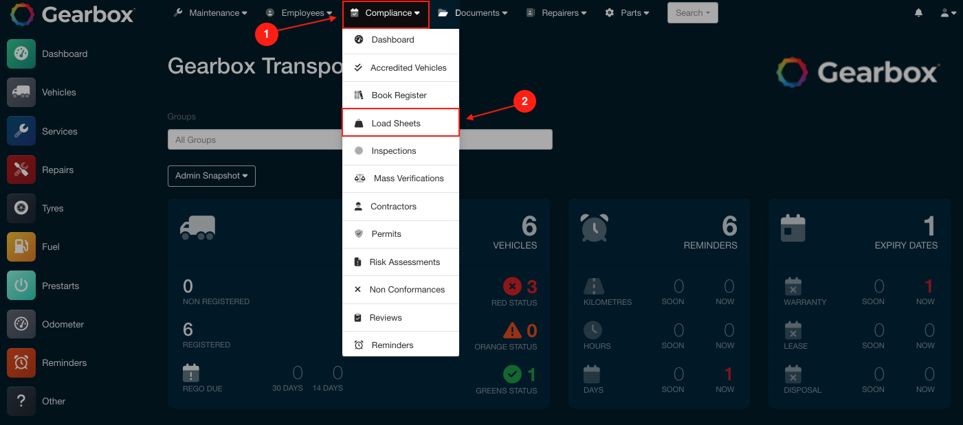 Viewing Load Sheets from Prestart in Gearbox – Support Central