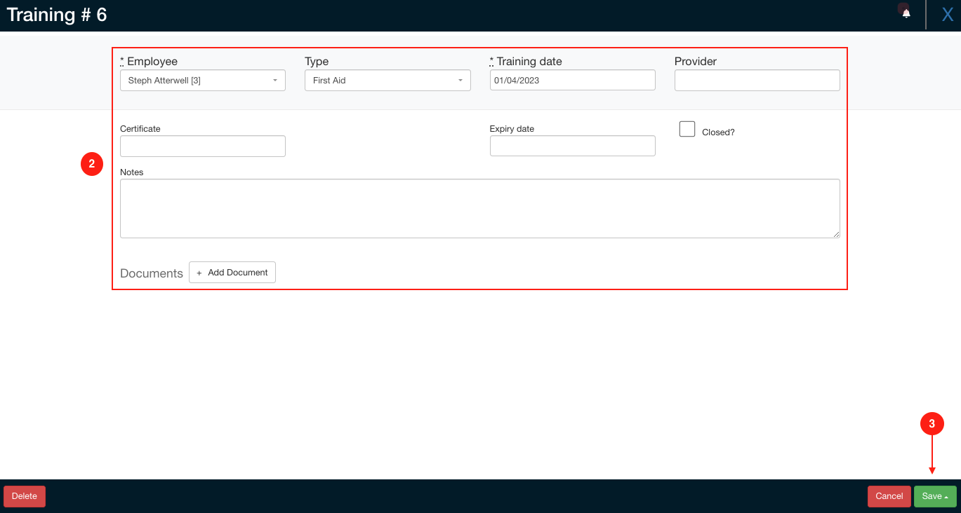 Training records – Support Central