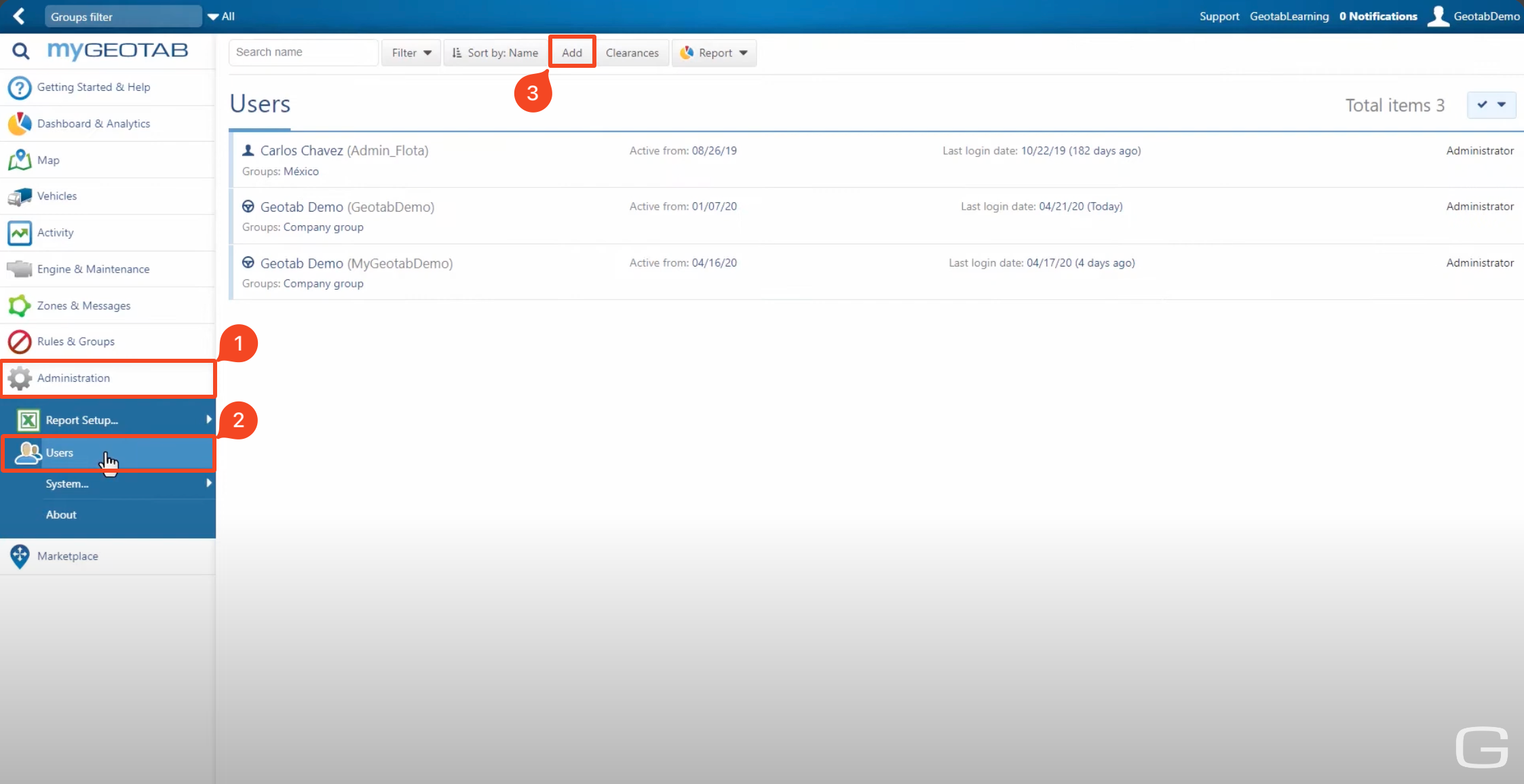 Geotab Integration – Support Central