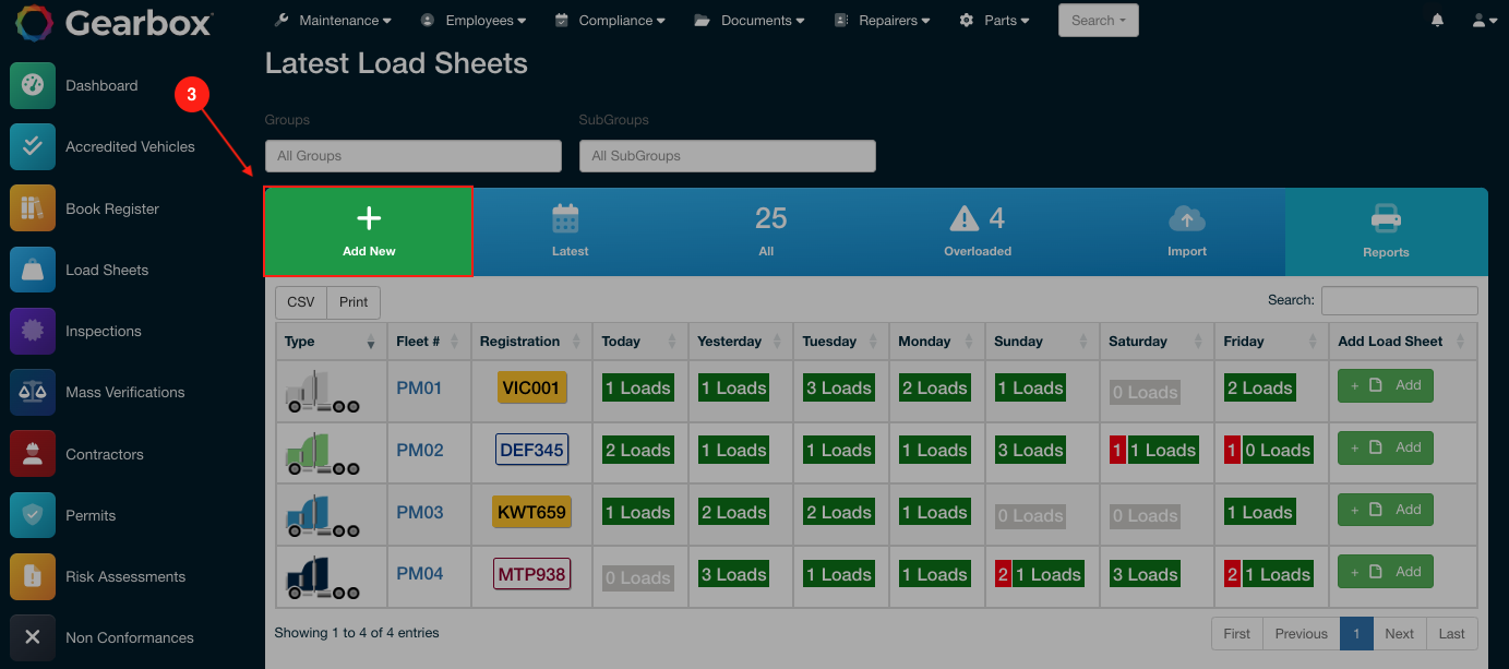 Viewing Load Sheets from Prestart in Gearbox – Support Central