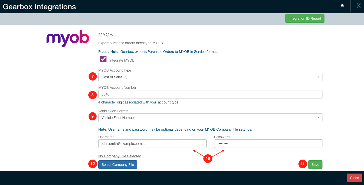 MYOB API Integration – Support Central