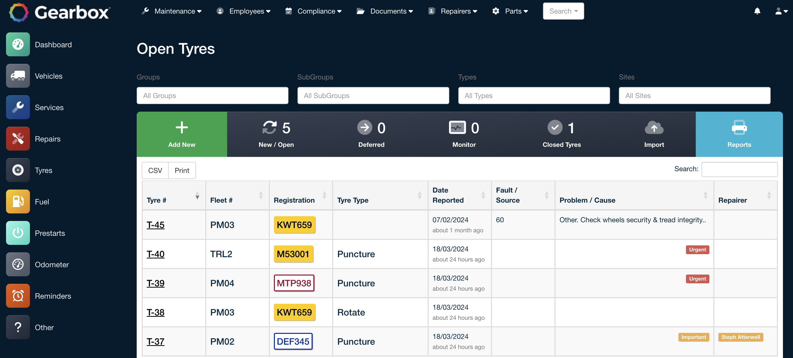 Tyres – Support Central