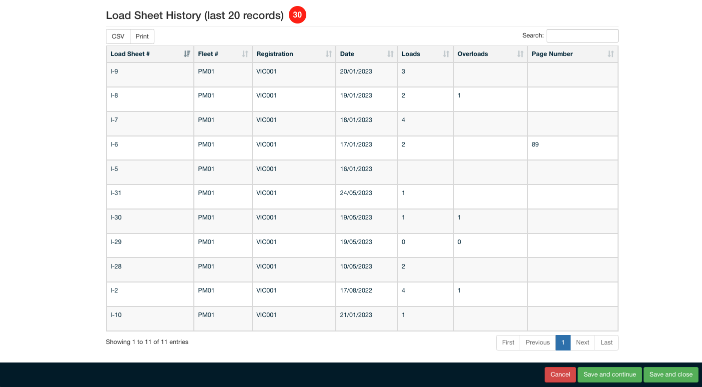 Asset/Vehicle Record Overview – Support Central