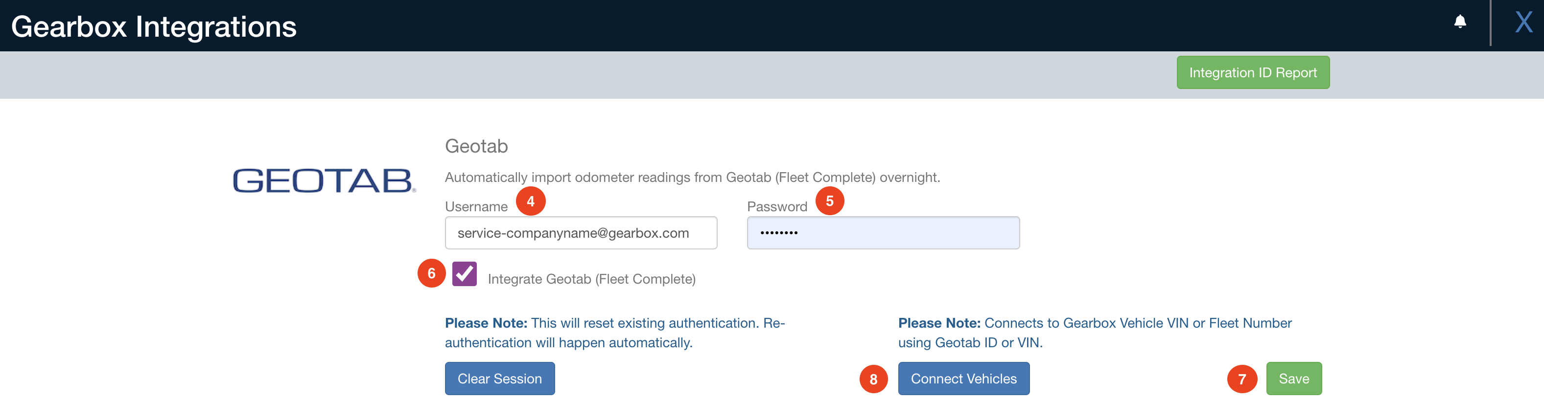 Geotab Integration – Support Central