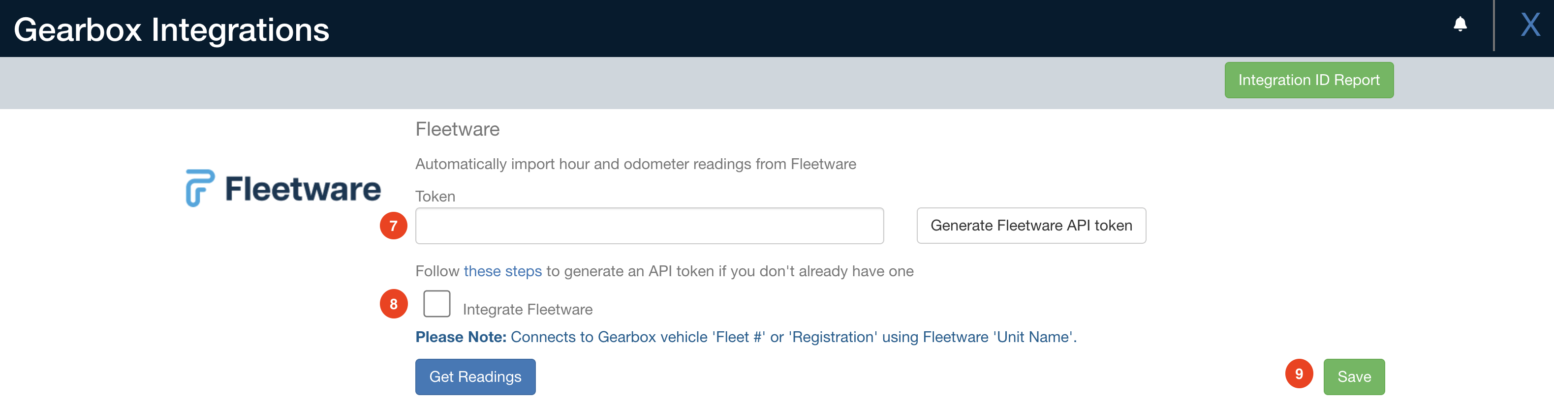 Fleetware Integration – Support Central