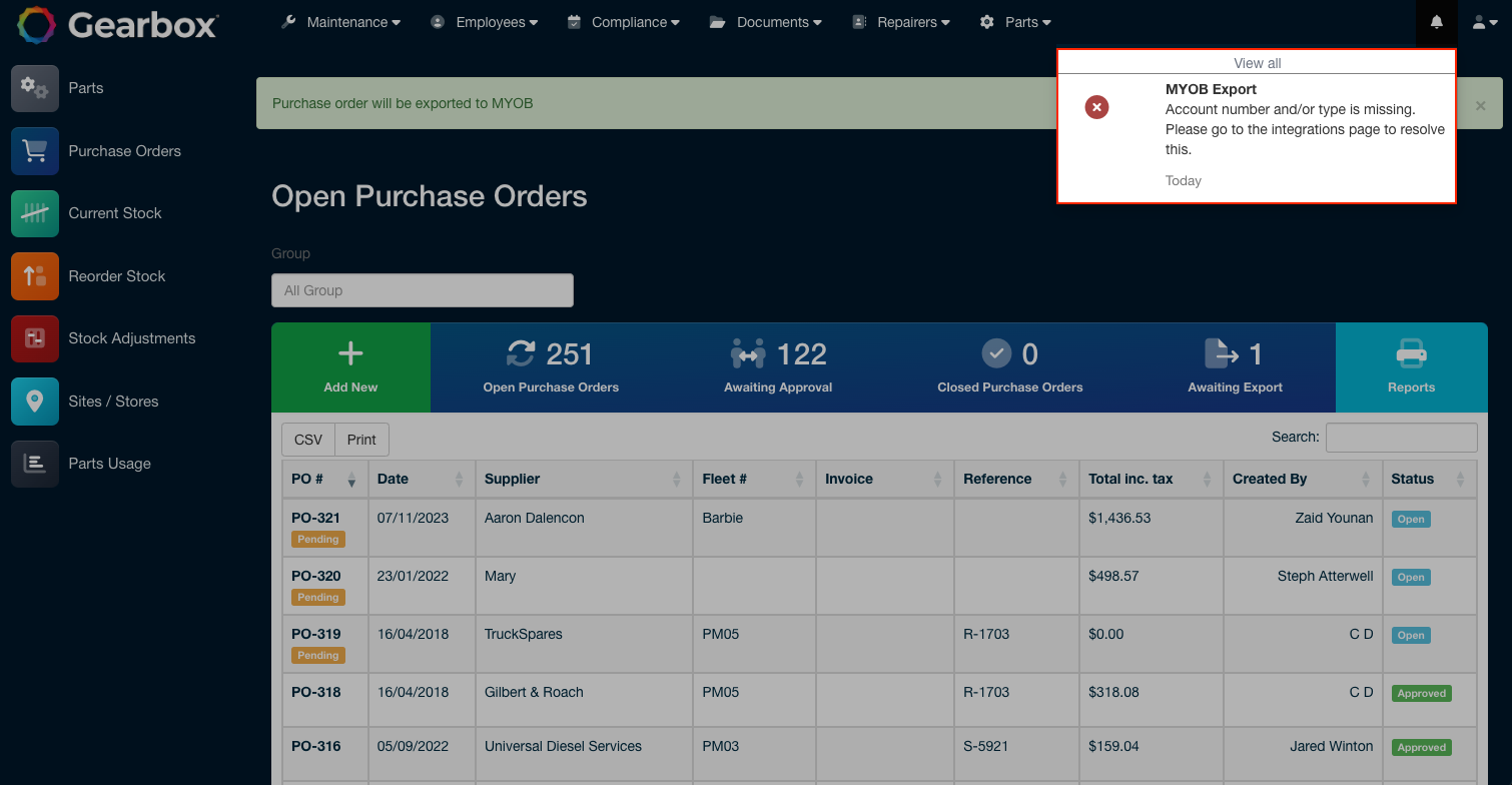 MYOB API Integration – Support Central