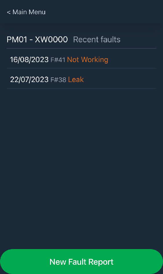 Fault Reports – Support Central