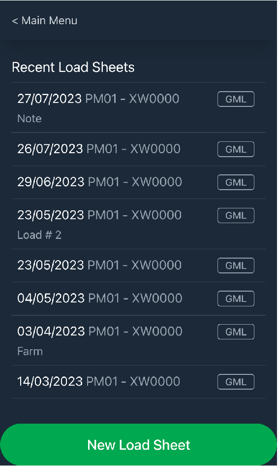 Load Sheets – Support Central